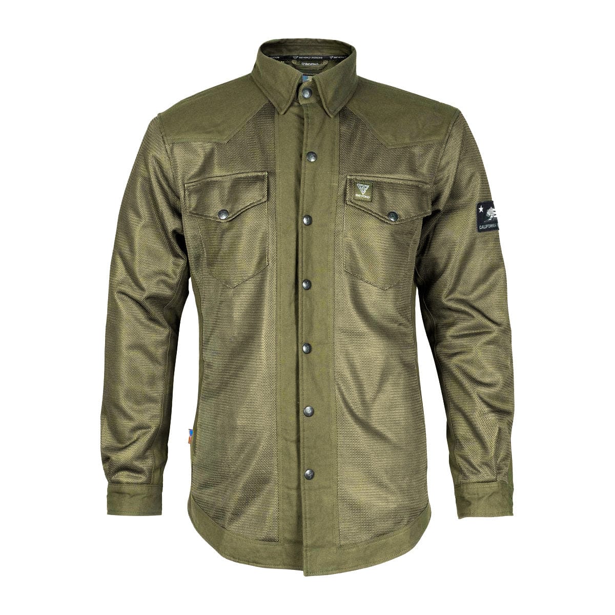 Protective Summer Mesh Shirt - Army Green Solid with Pads – Beyond Riders