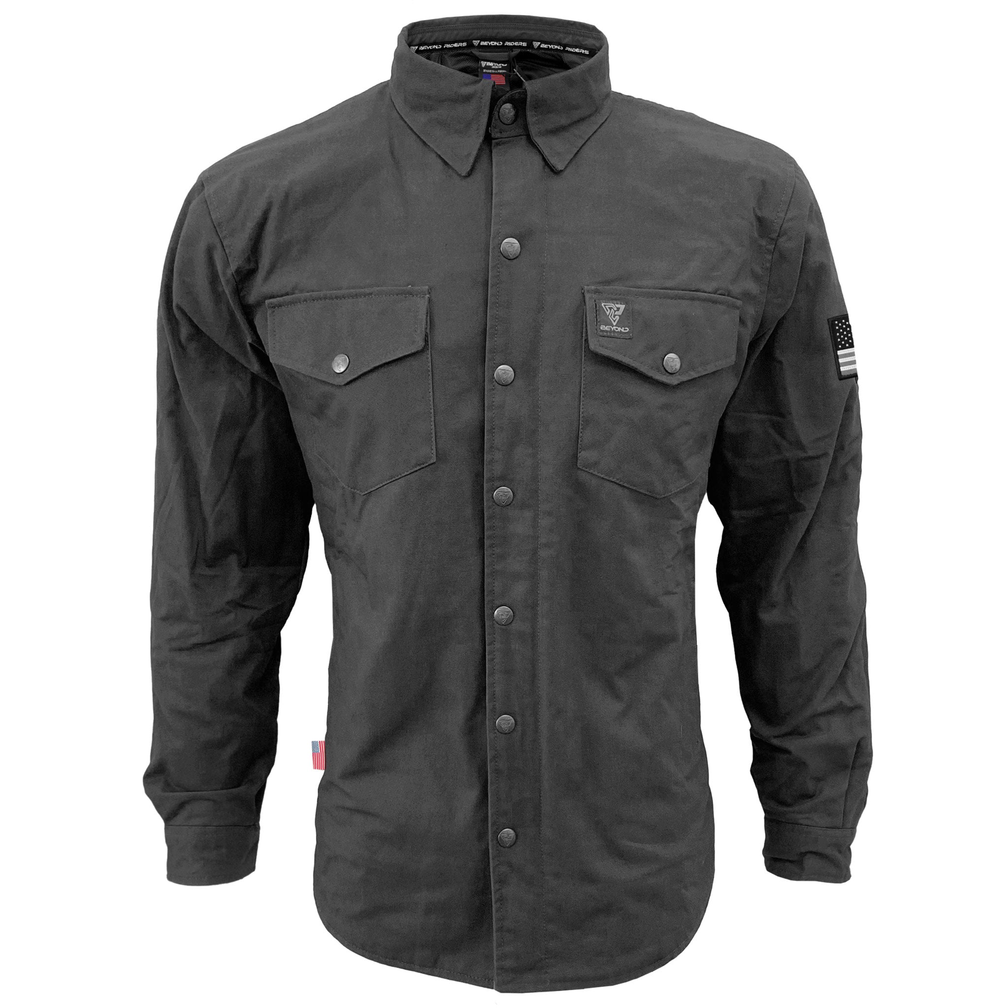 Protective Canvas Jacket for Men - Dark Grey with Pads – Beyond Riders
