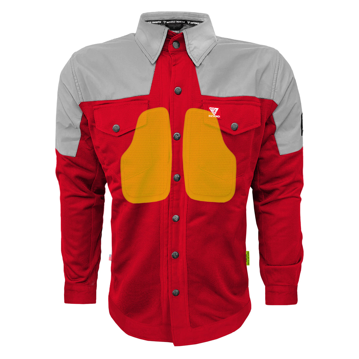 Summer Mesh Reflective Shirt Red Eclipse - with Pads – Beyond Riders