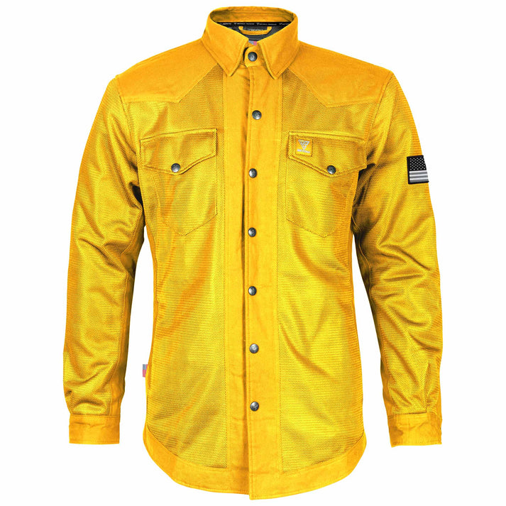 Protective Summer Mesh Shirt - Yellow Solid with Pads – Beyond Riders