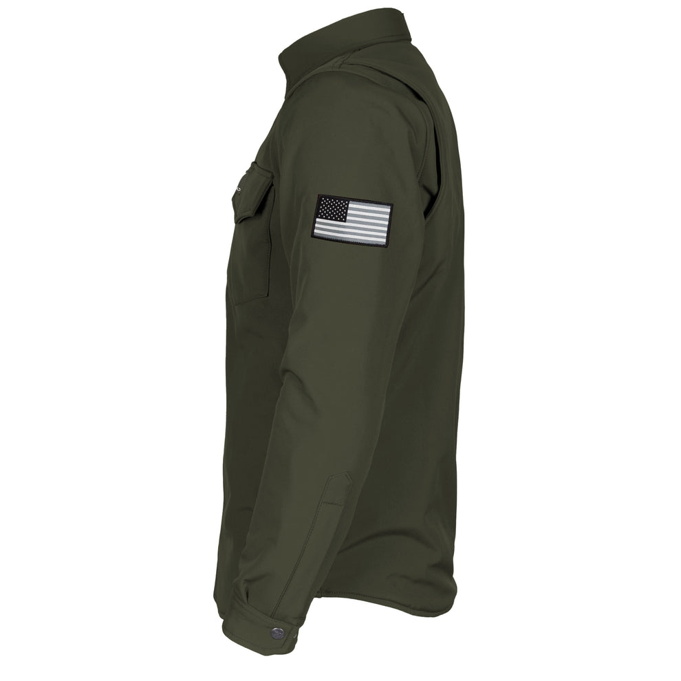 SoftShell Winter Jacket for Men - Army Green Matte with Pads – Beyond ...