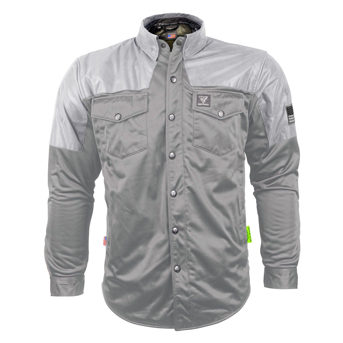Ultra Reflective Shirt "Twilight Titanium" - Gray with Pads – Beyond Riders