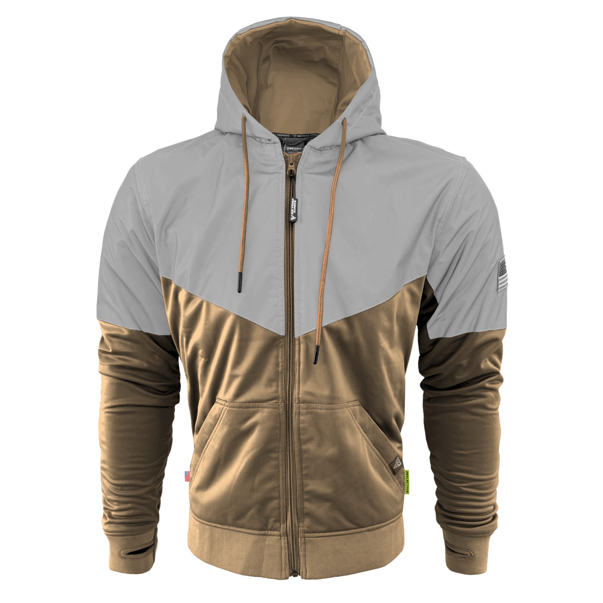 Ultra Reflective Hoodie Camel Eclipse with Pads – Beyond Riders