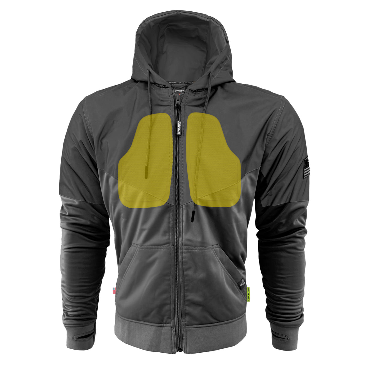 Ultra Reflective Hoodie Dark Grey Nebula with Pads – Beyond Riders