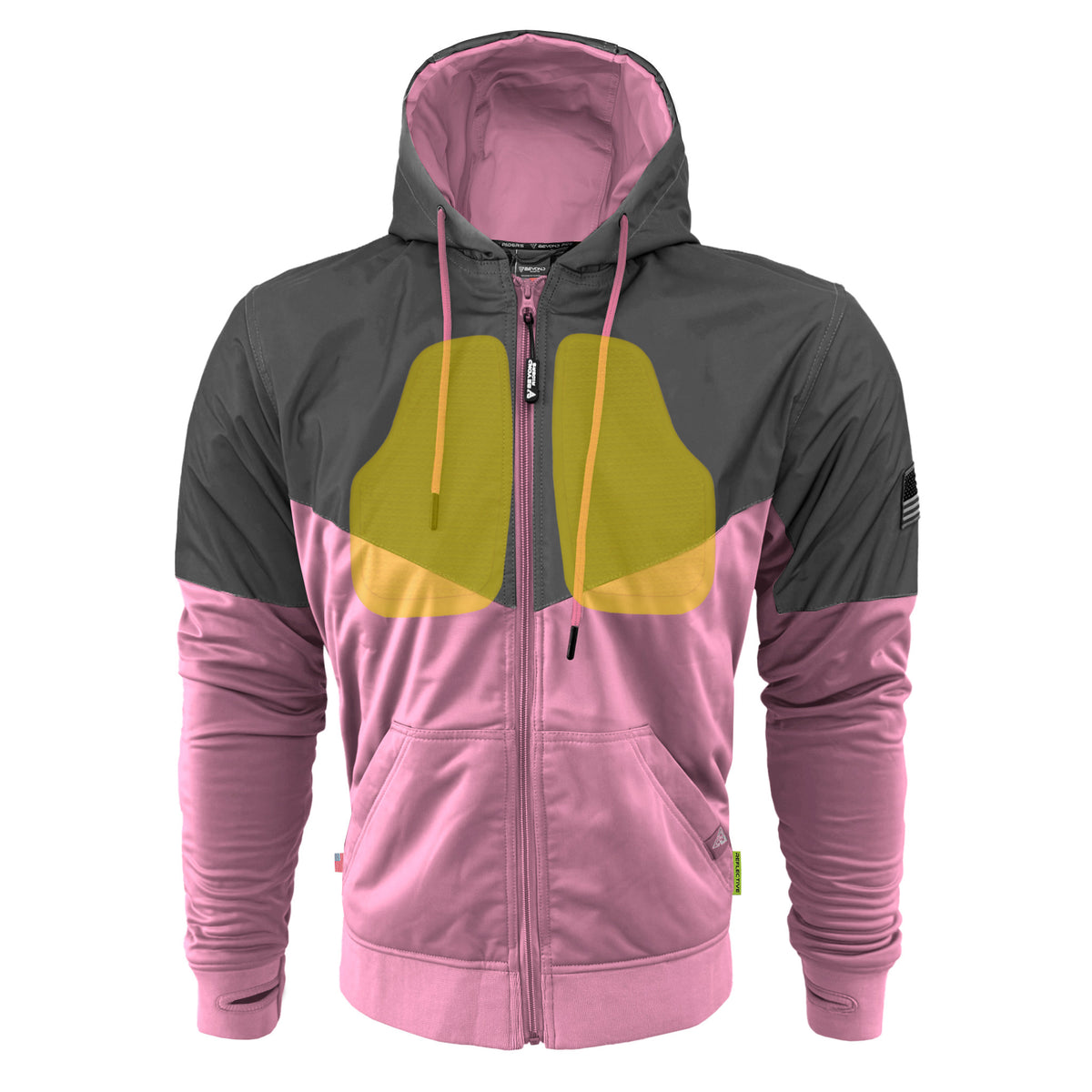 Ultra Reflective Hoodie Light Pink Nebula with Pads – Beyond Riders