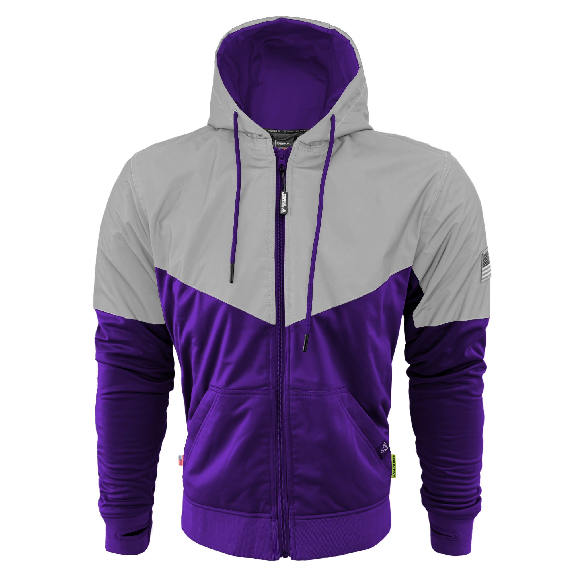 Ultra Reflective Hoodie Purple Eclipse with Pads – Beyond Riders
