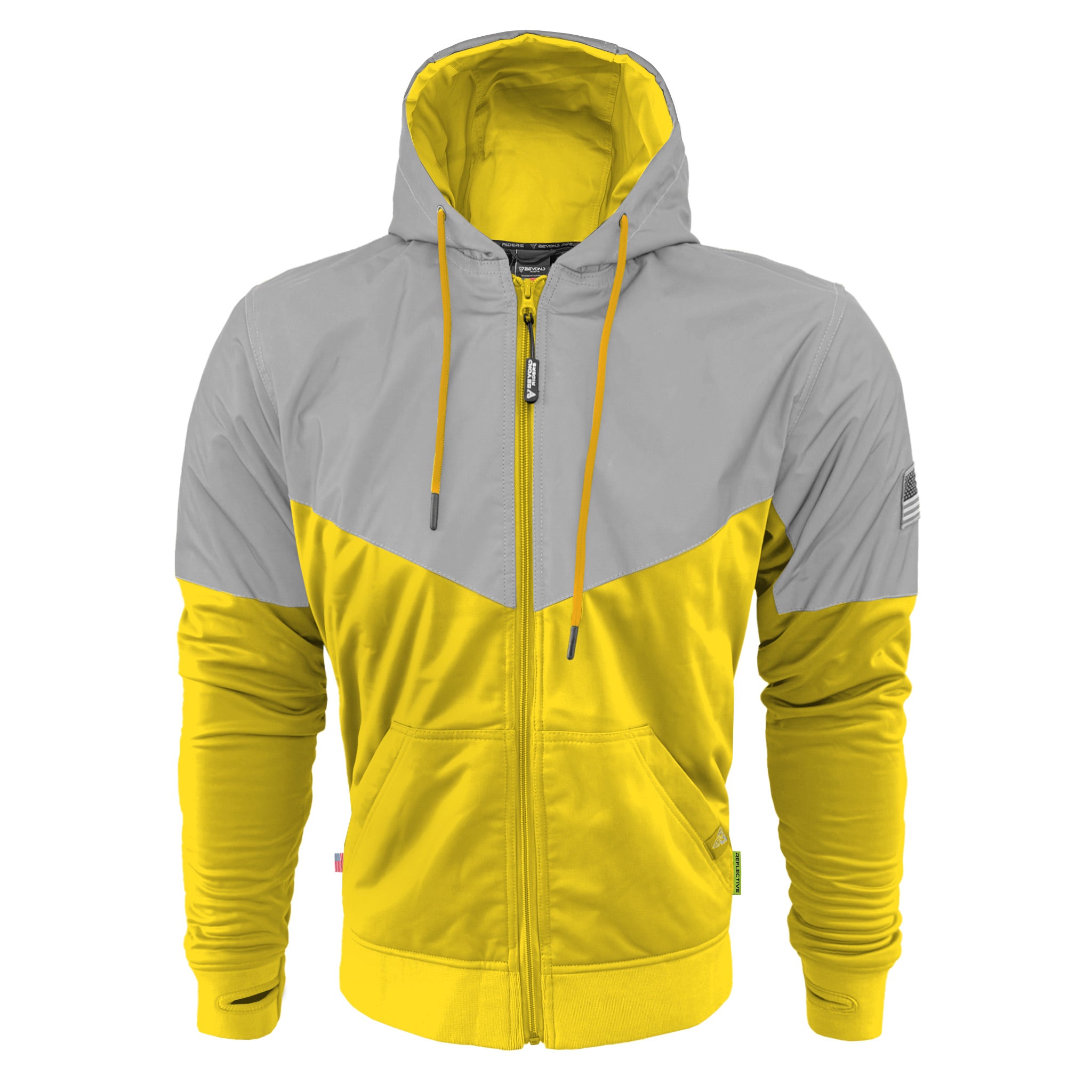 Ultra Reflective Hoodie Yellow Eclipse with Pads – Beyond Riders
