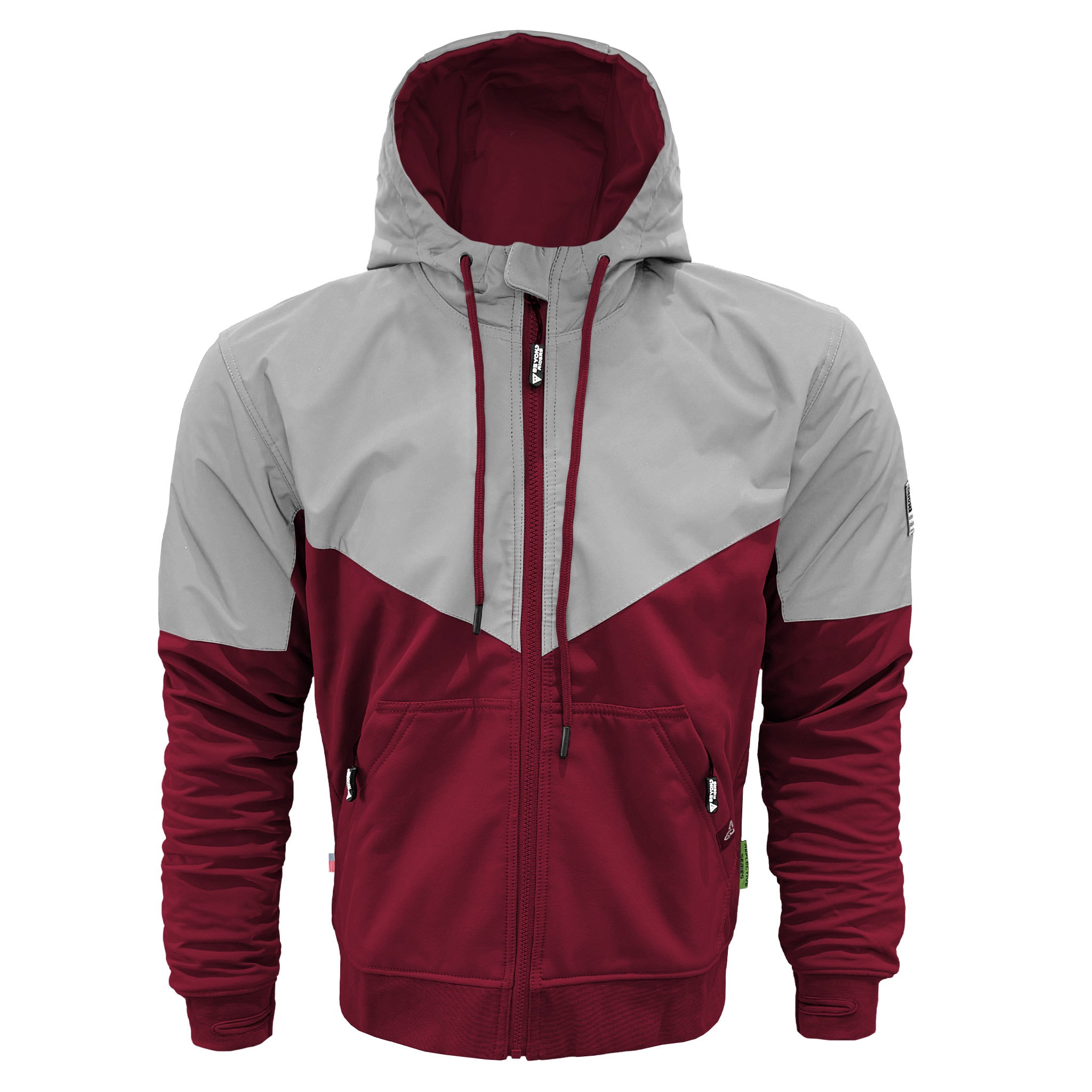 SoftShell Reflective Red Maroon Eclipse Hoodie - with Pads – Beyond Riders