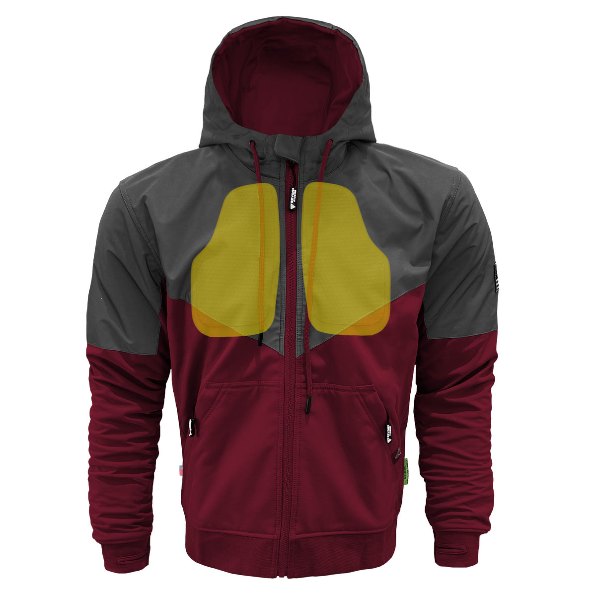 SoftShell Reflective Red Maroon Nebula Hoodie - with Pads – Beyond Riders
