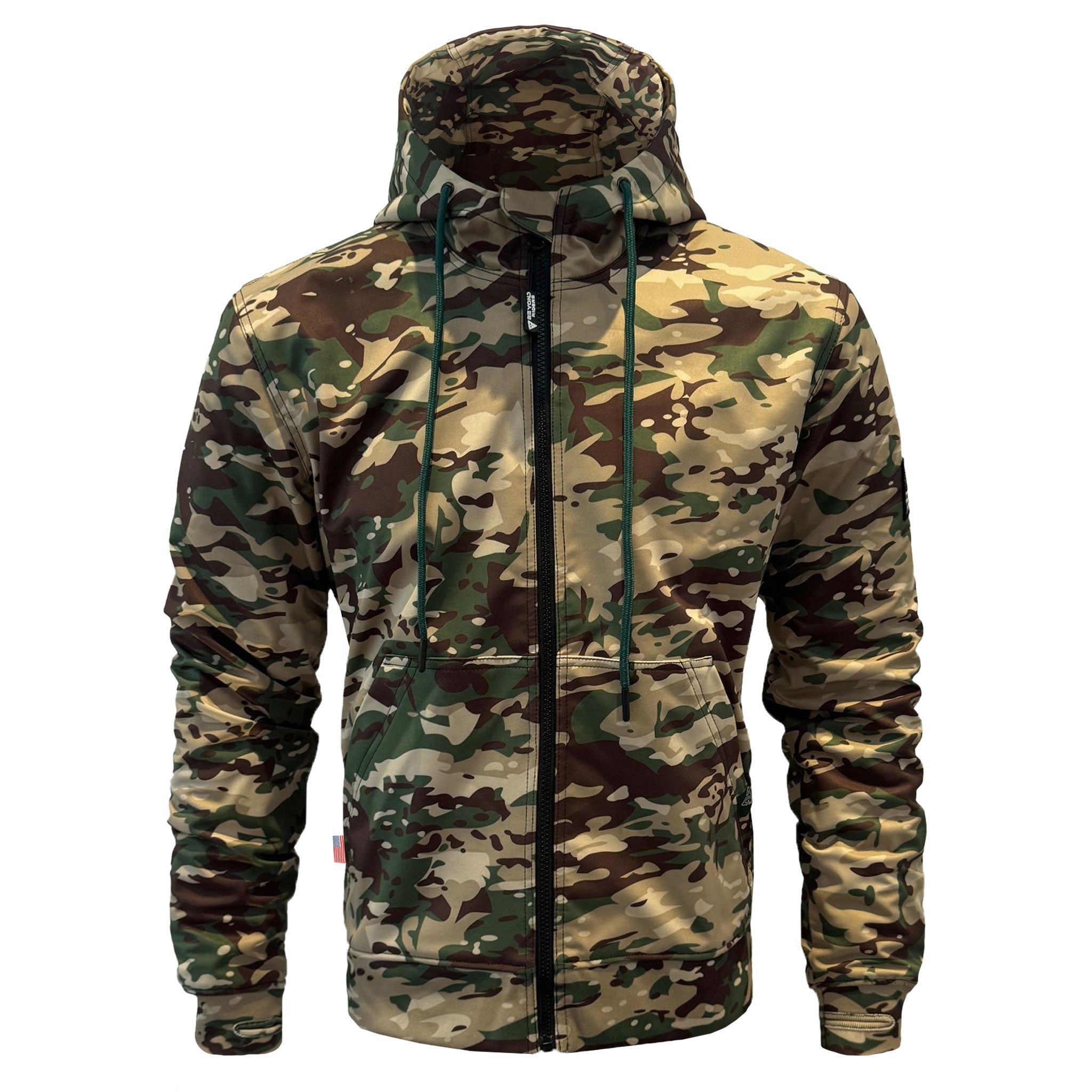 SoftShell Unisex Camouflage Hoodie - “Delta Four” with Pads – Beyond Riders