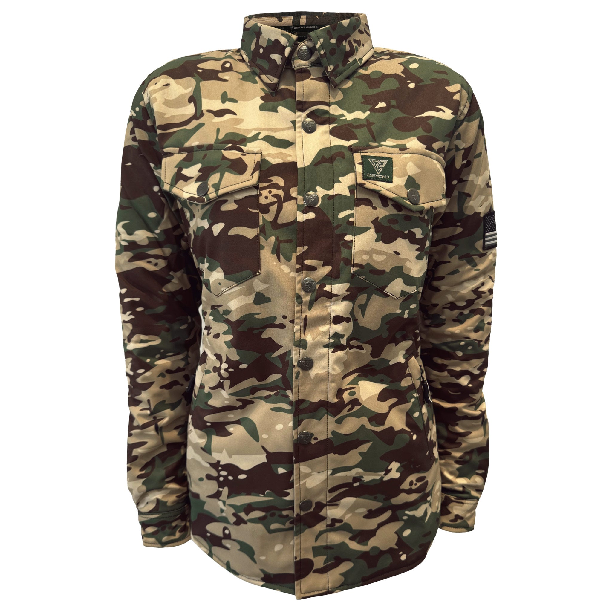 SoftShell Winter Jacket - Camouflage Delta Four with Pads – Beyond Riders